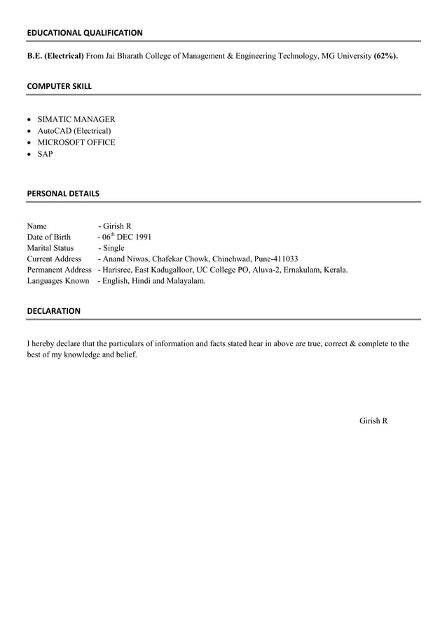 Girish Resume | PDF | Computing | Technology & Computing