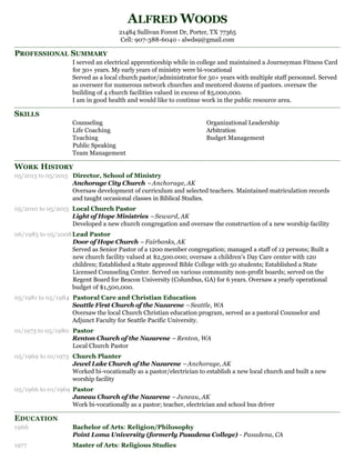 Alfred Woods Resume 1 | PDF