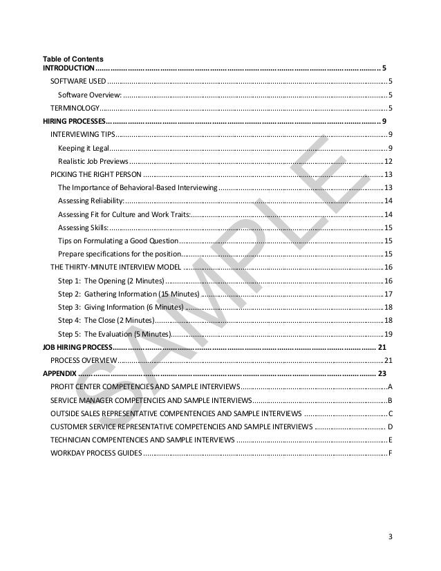 MANAGER PROCESS GUIDE FORMAT Sample Pages