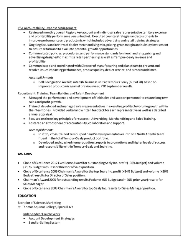 Jim O'Toole Resume Dec 11 | DOCX | Sales | Business