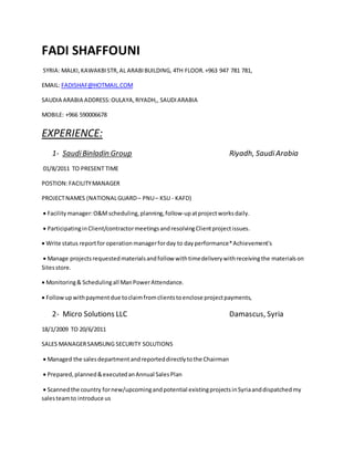 FADI SHAFFOUNI CV (1) | DOCX