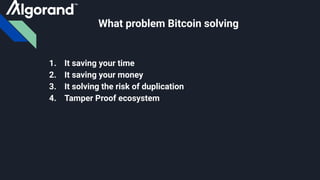 From bitcoin to_algorand_ | PPT