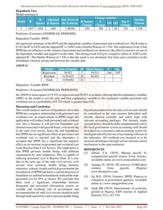 The Impact of Integrated Payroll and Personnel Information System IPPIS ...