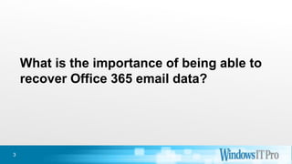 Office 365 Backup and Recovery | PPTX