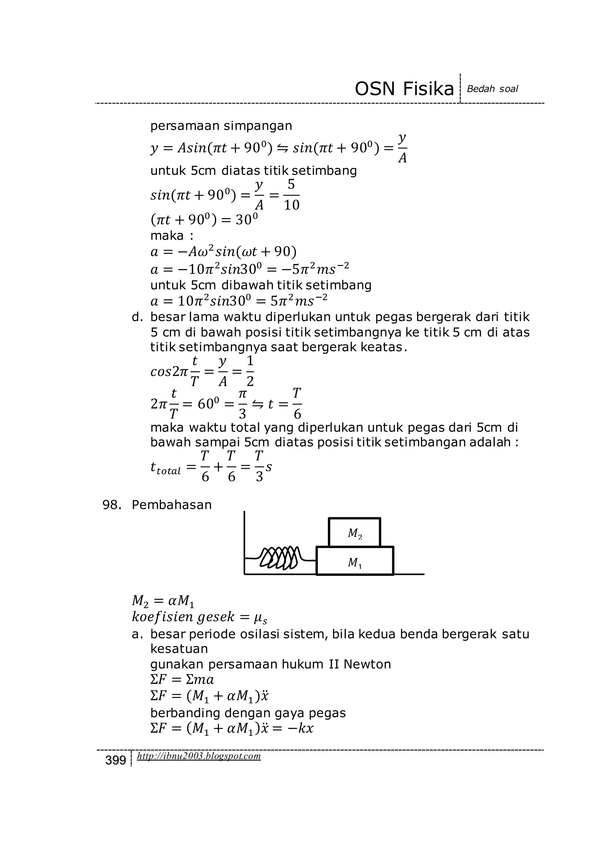 91 100 osn fisika (tkunci) | PDF
