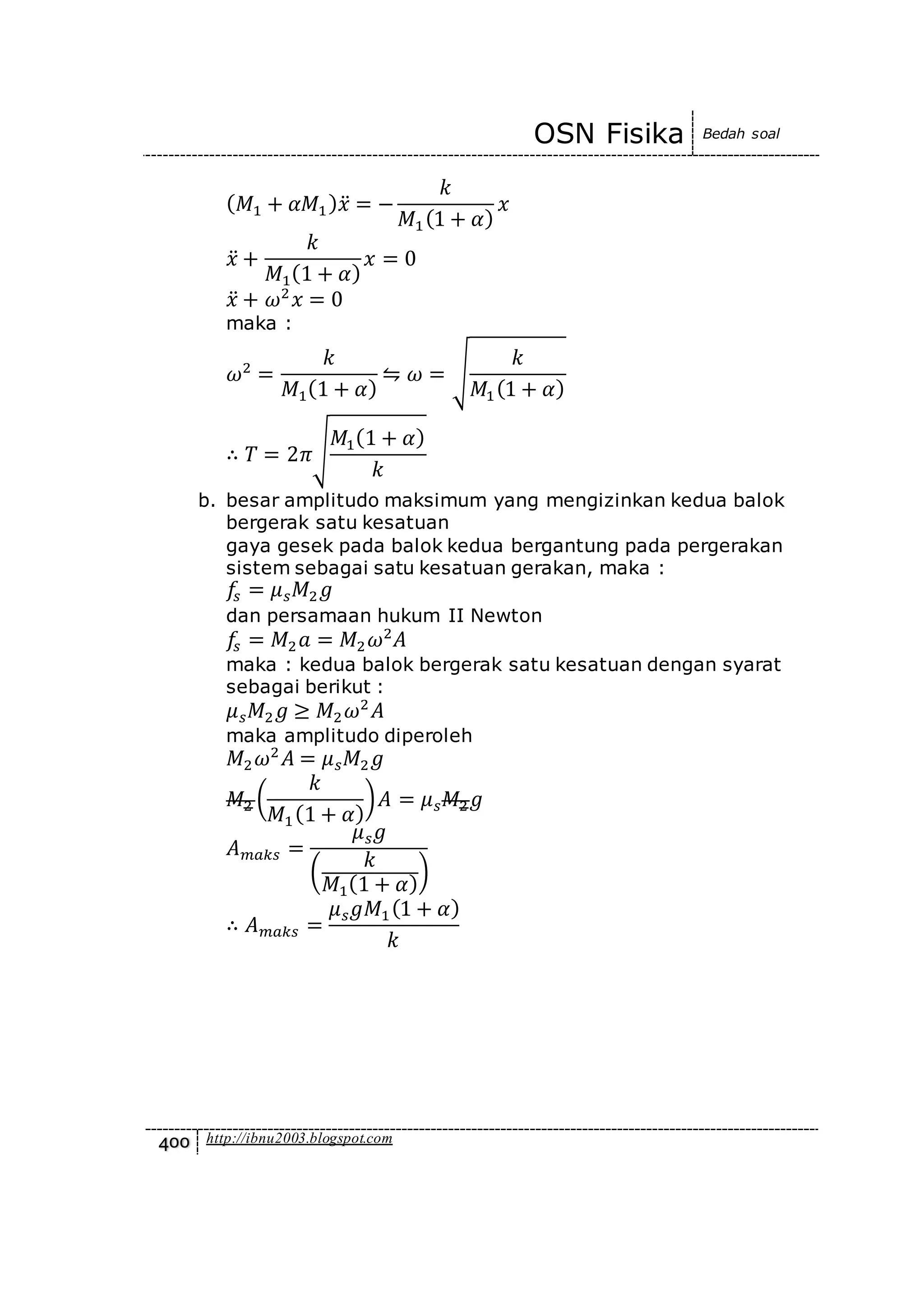 91 100 osn fisika (tkunci) | PDF