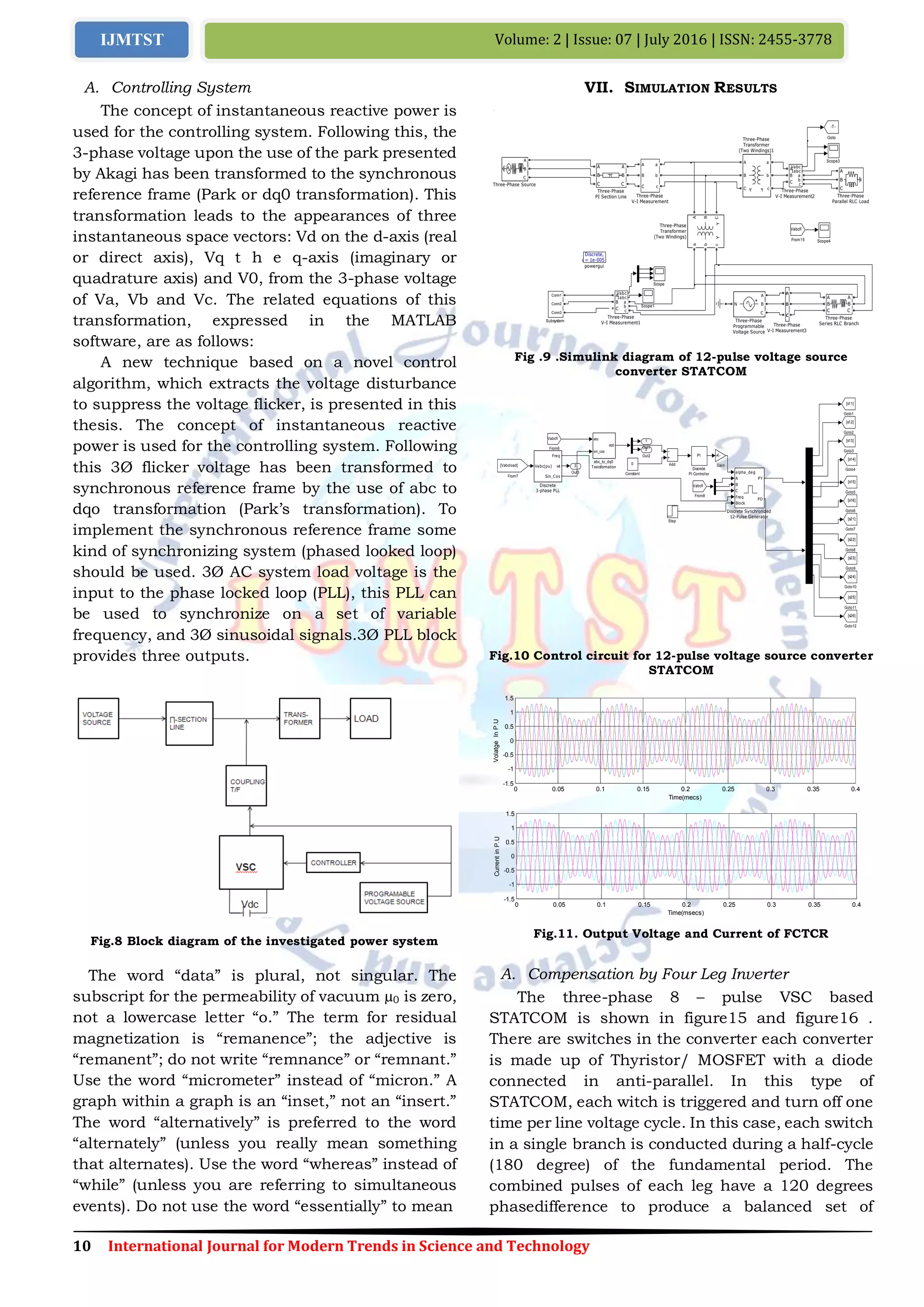 Voltage Flicker Analysis and its Mitigation by STATCOM for Power Quality Improvement | PDF