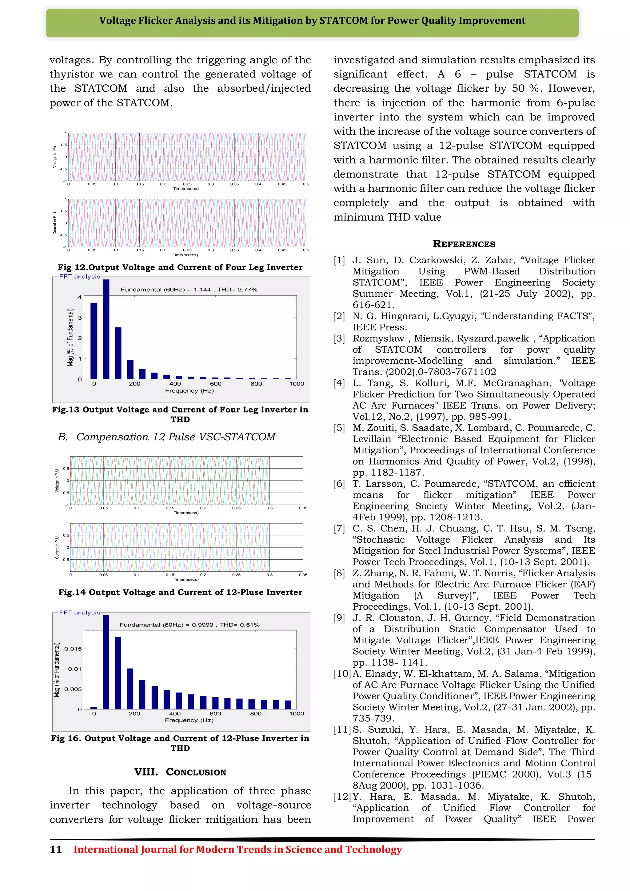 Voltage Flicker Analysis and its Mitigation by STATCOM for Power Quality Improvement | PDF