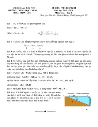 Đề Thi HK2 Toán 8 - THCS Đặng Trần Côn | DOCX