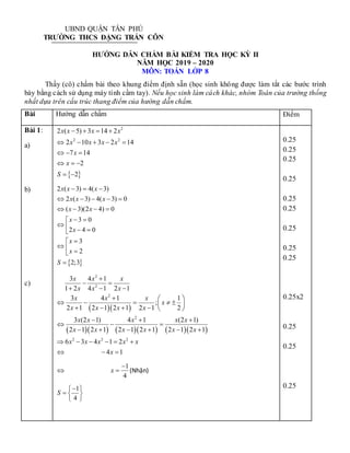 Đề Thi HK2 Toán 8 - THCS Đặng Trần Côn | DOCX