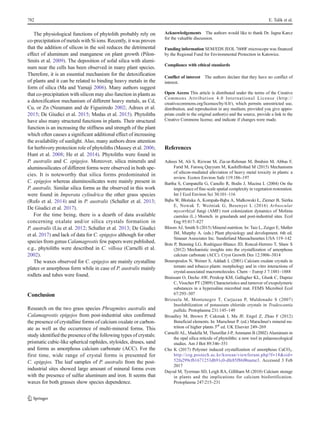 Biominerals and waxes of Calamagrostis epigejos and Phragmites ...