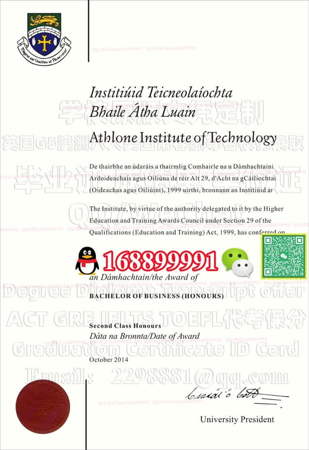 Athlone Institute of Technology Diploma Degree Transcript | PDF