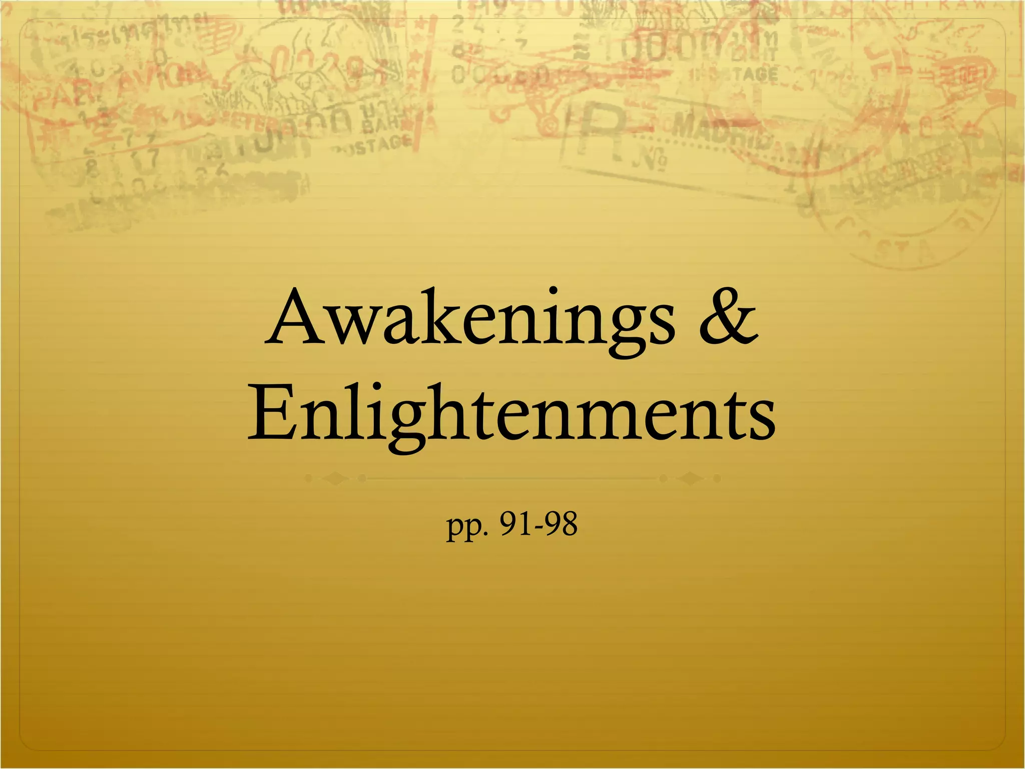 Great Awakening & the Enlightenment | PPT