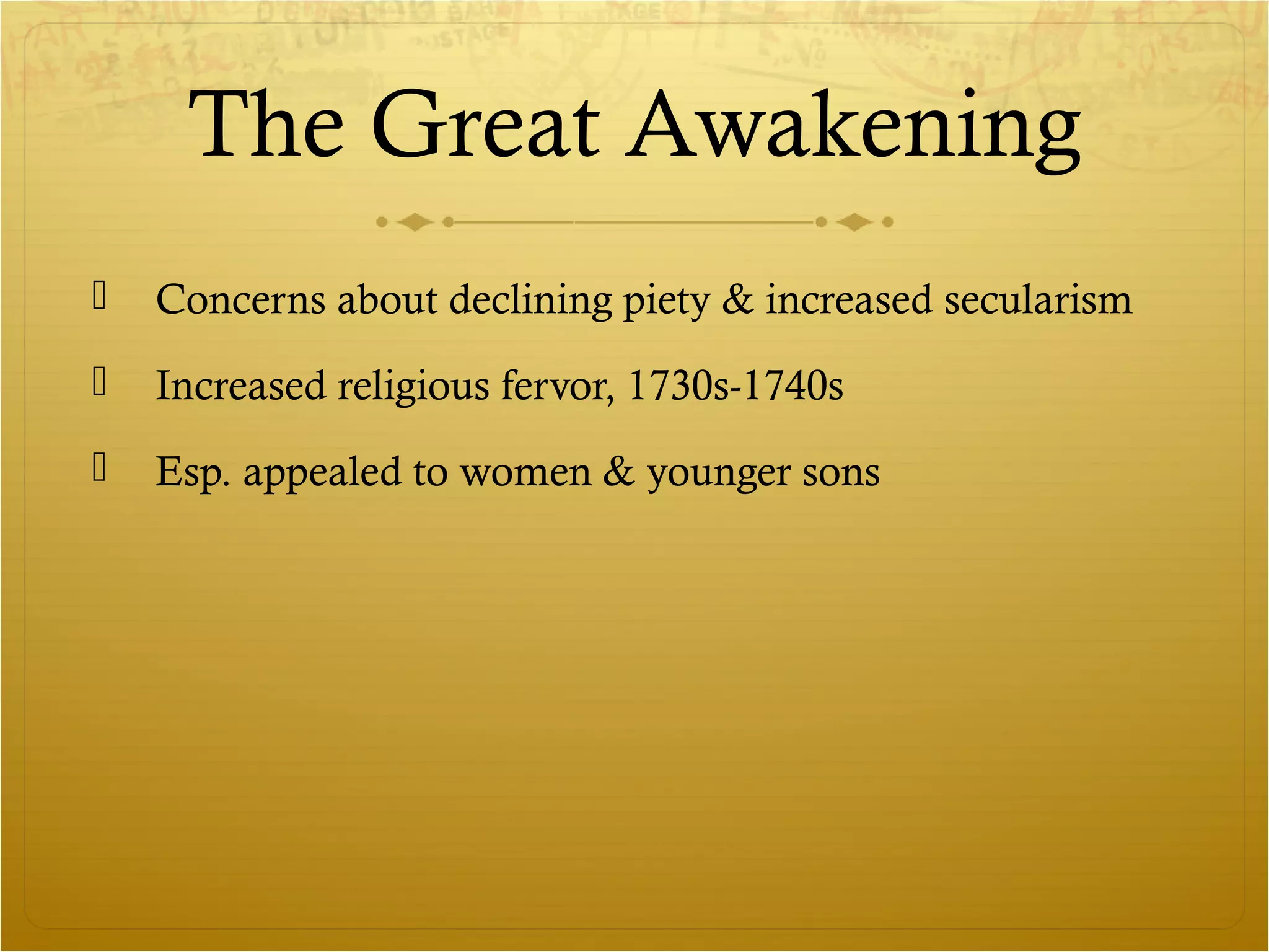 Great Awakening & the Enlightenment | PPT
