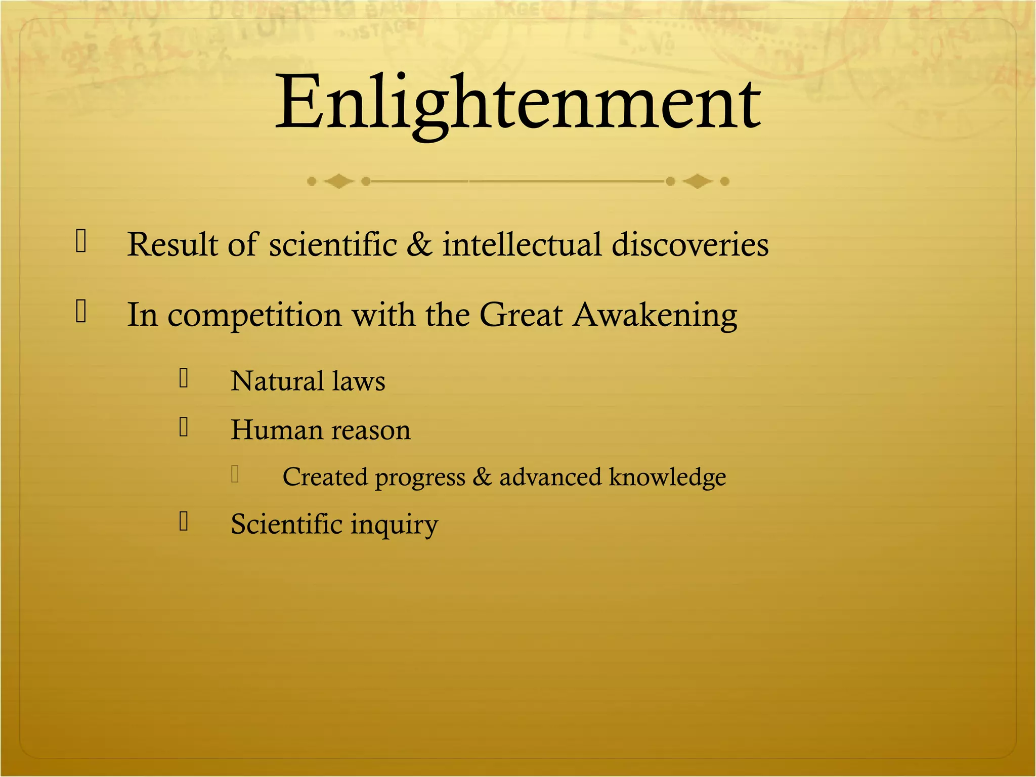 Great Awakening & the Enlightenment | PPT