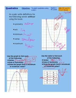 9-1 and Graphing Quadratics Vertex Form.pdf