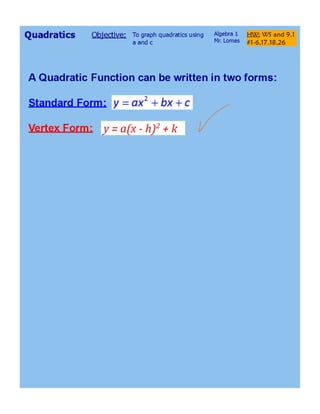 9-1 and Graphing Quadratics Vertex Form.pdf