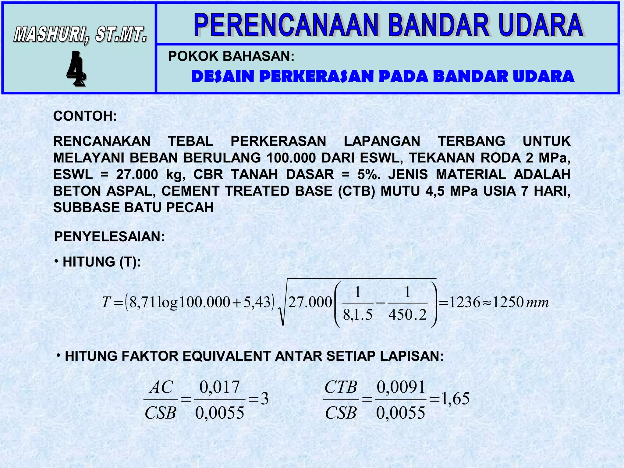 desain perkerasan di bandara | PPT