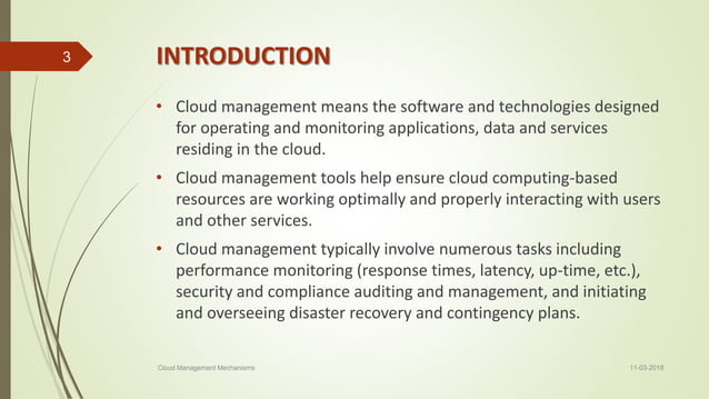 Cloud Management Mechanisms | PPTX