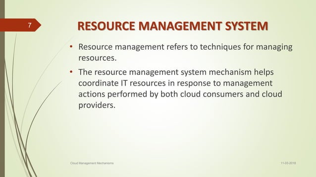 Cloud Management Mechanisms | PPTX