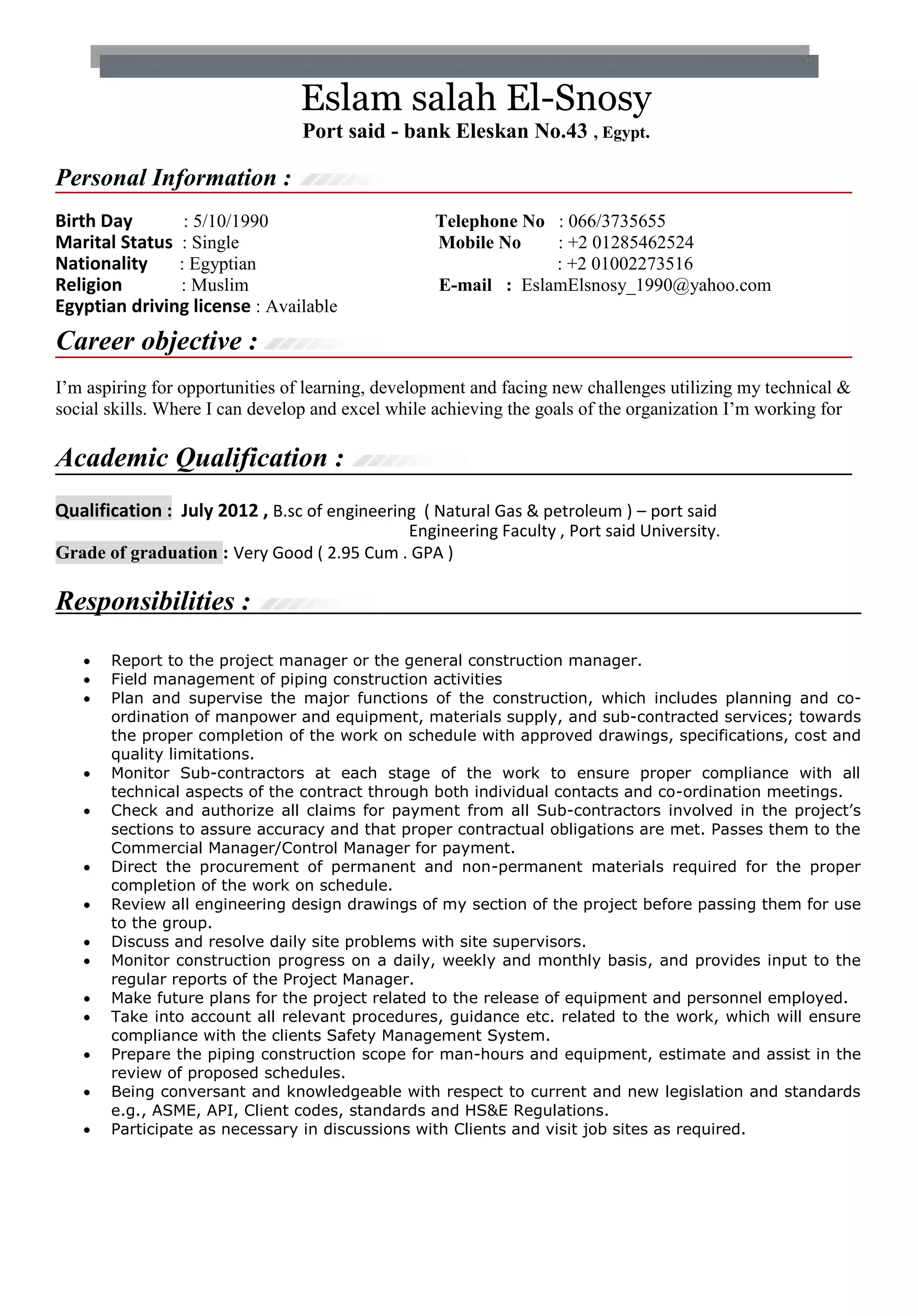 CV.Eslam-ELSNOSY.update | PDF