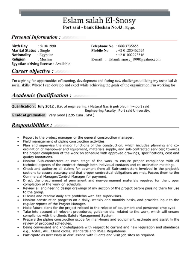 CV.Eslam-ELSNOSY.update | PDF