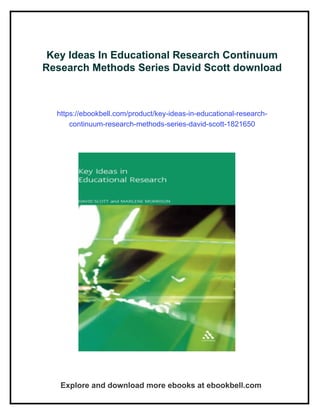 Key Ideas In Educational Research Continuum Research Methods Series ...
