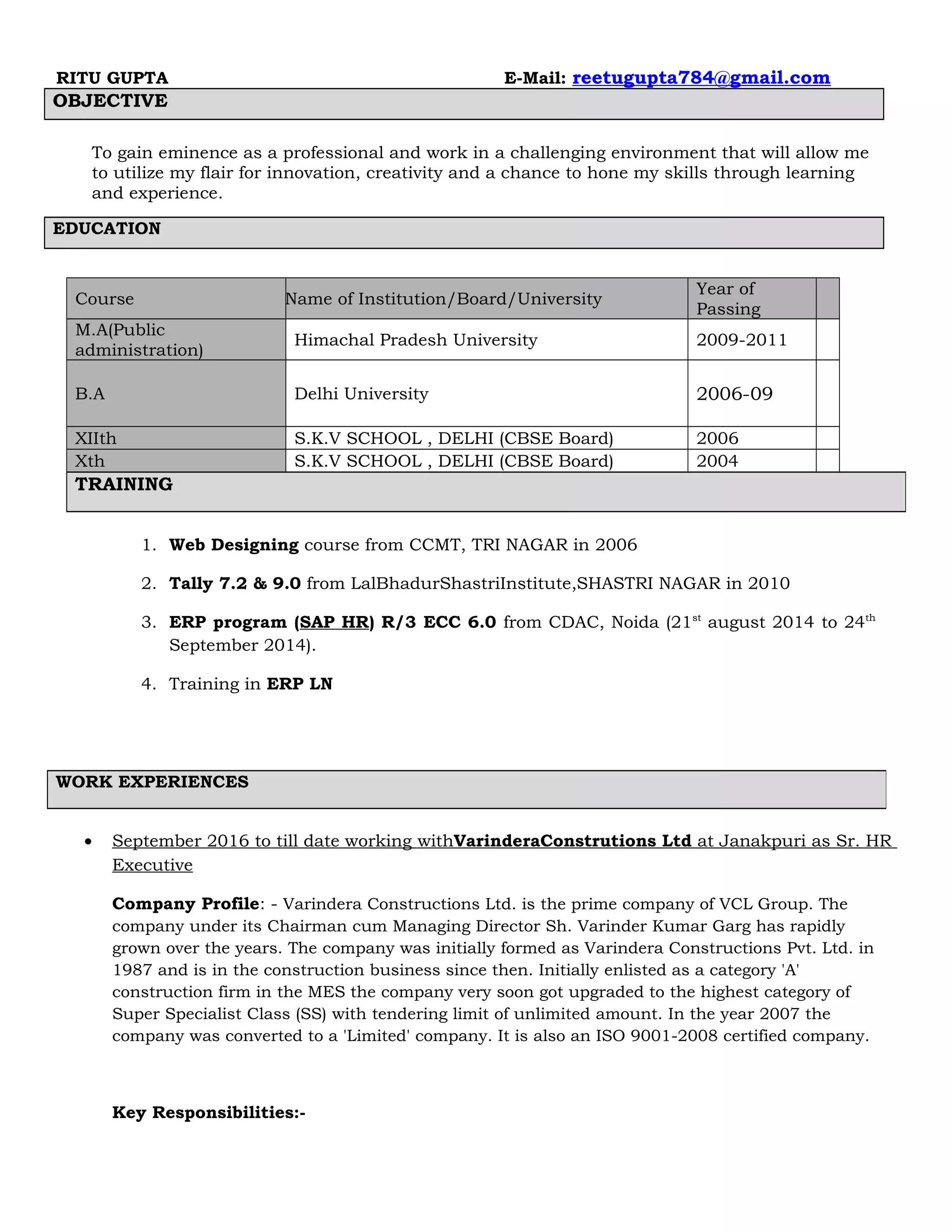 resume ritu gupta | DOC