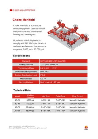 HWAYOO Choke & Kill Manifold | PDF