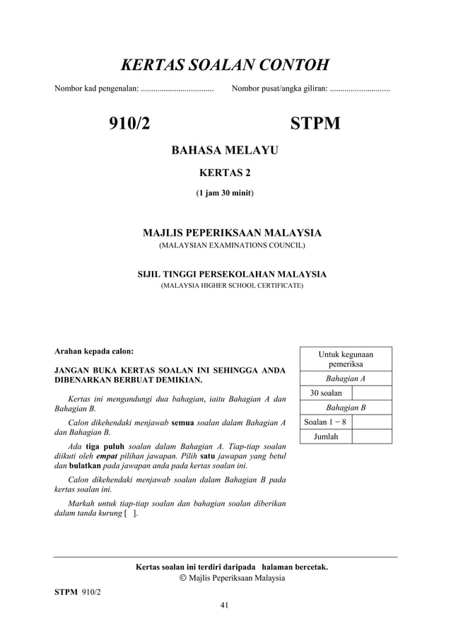 910 sp bahasa melayu | PDF