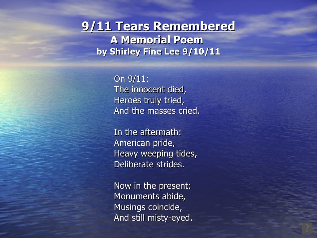 9/11 Tears Remembered - A Memorial Poem