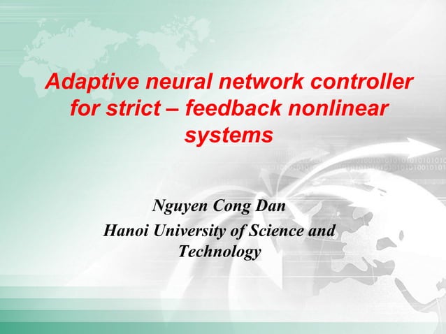 Adaptive neural network controller Presentation | PPT