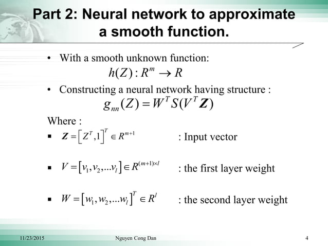 Adaptive neural network controller Presentation | PPT