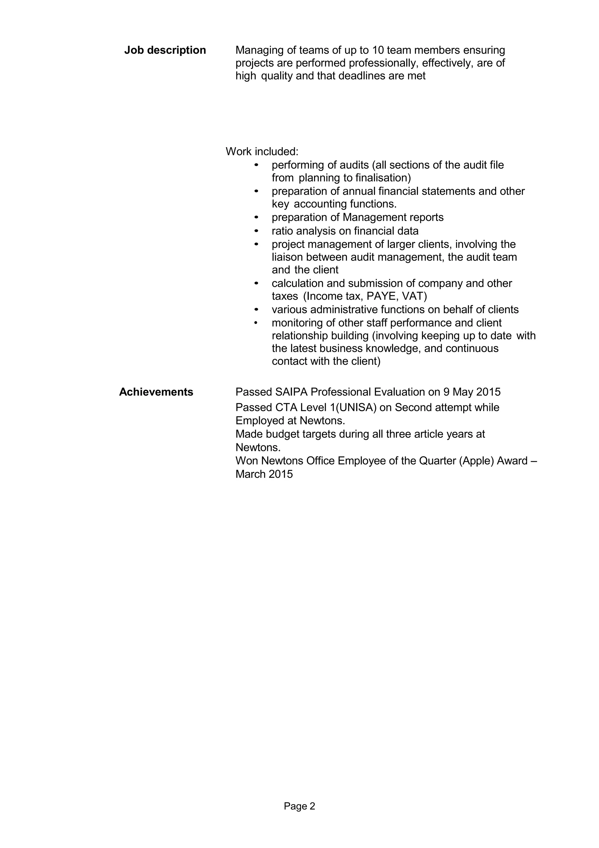 CV - Pieter van Rooyen | PDF