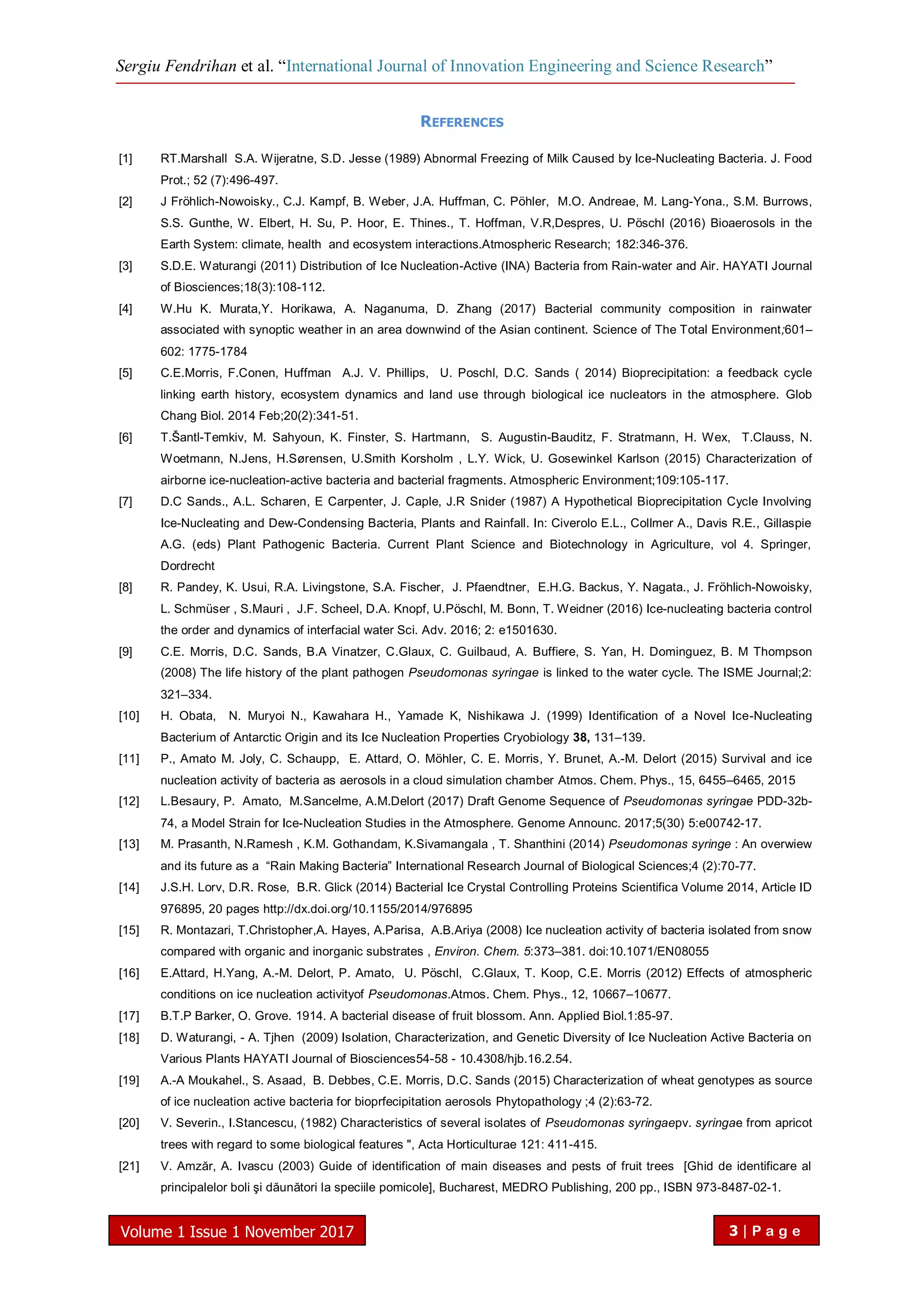 Ice nucleation bacteria- a challenge for agriculture | PDF | Gardening ...