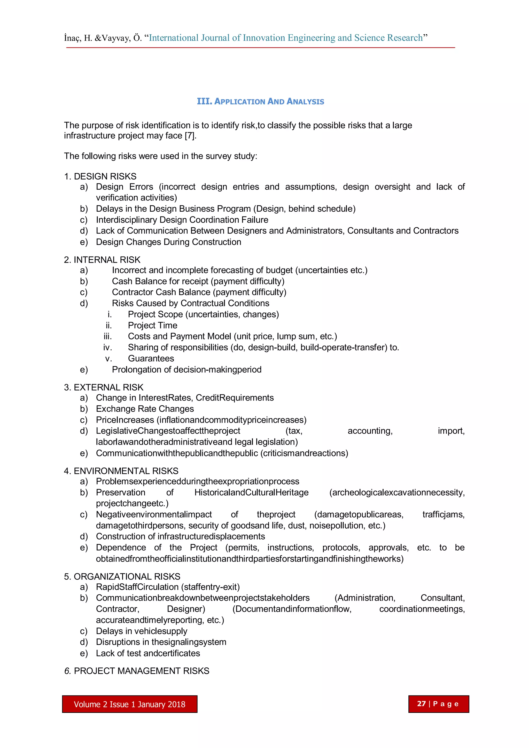 Risk Management in City Rail Transportation System Project: A Case ...
