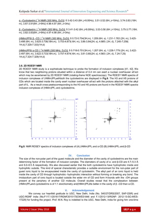 Subsistence of Host Guest Inclusion Complexes ofBiologically Active ...