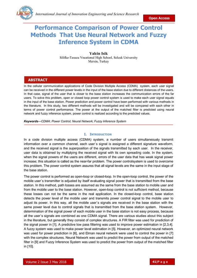 Performance Comparison of Power Control Methods That Use Neural Network and Fuzzy Inference ...