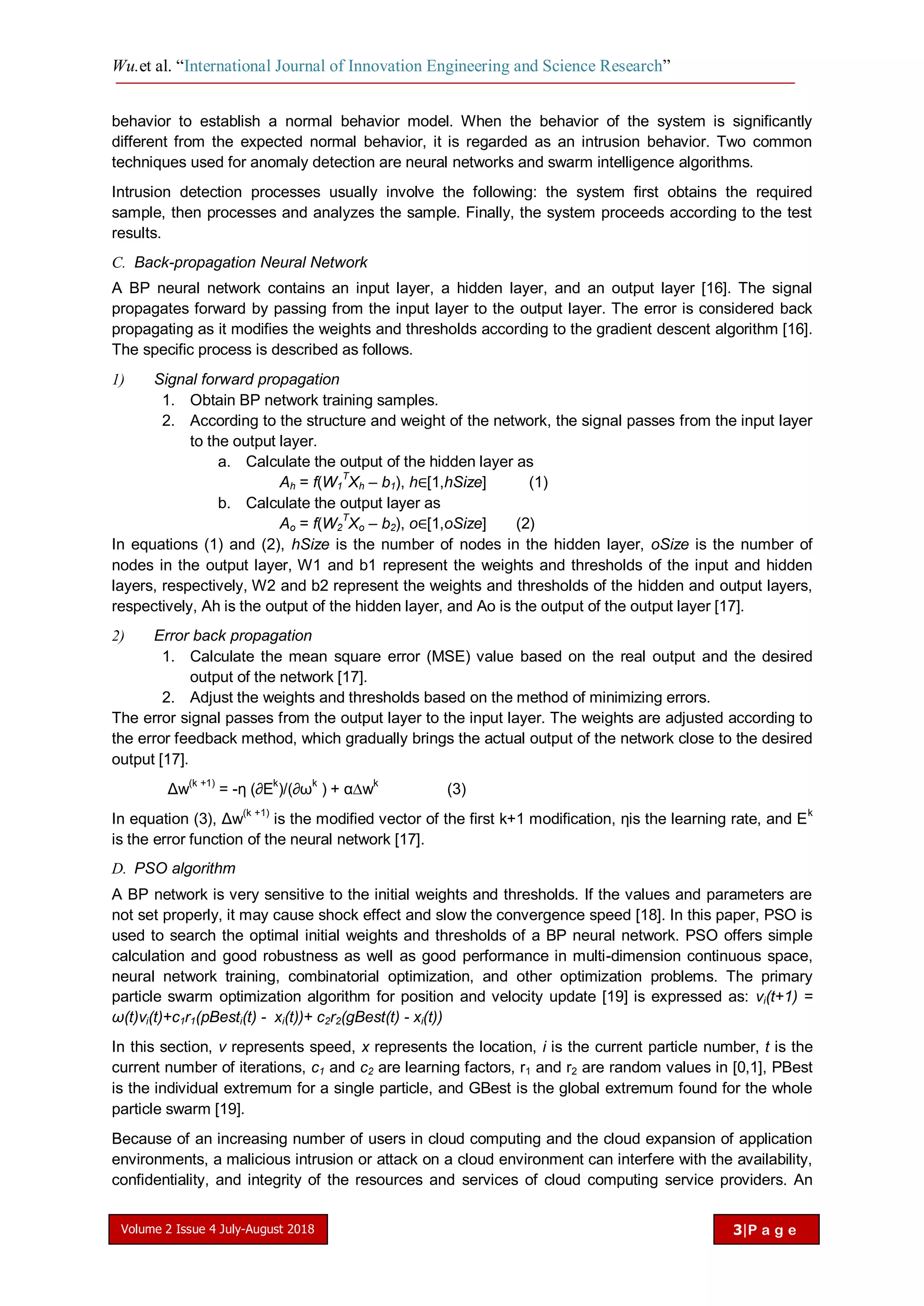 A Back Propagation Neural Network Intrusion Detection System Based On Kvm Pdf
