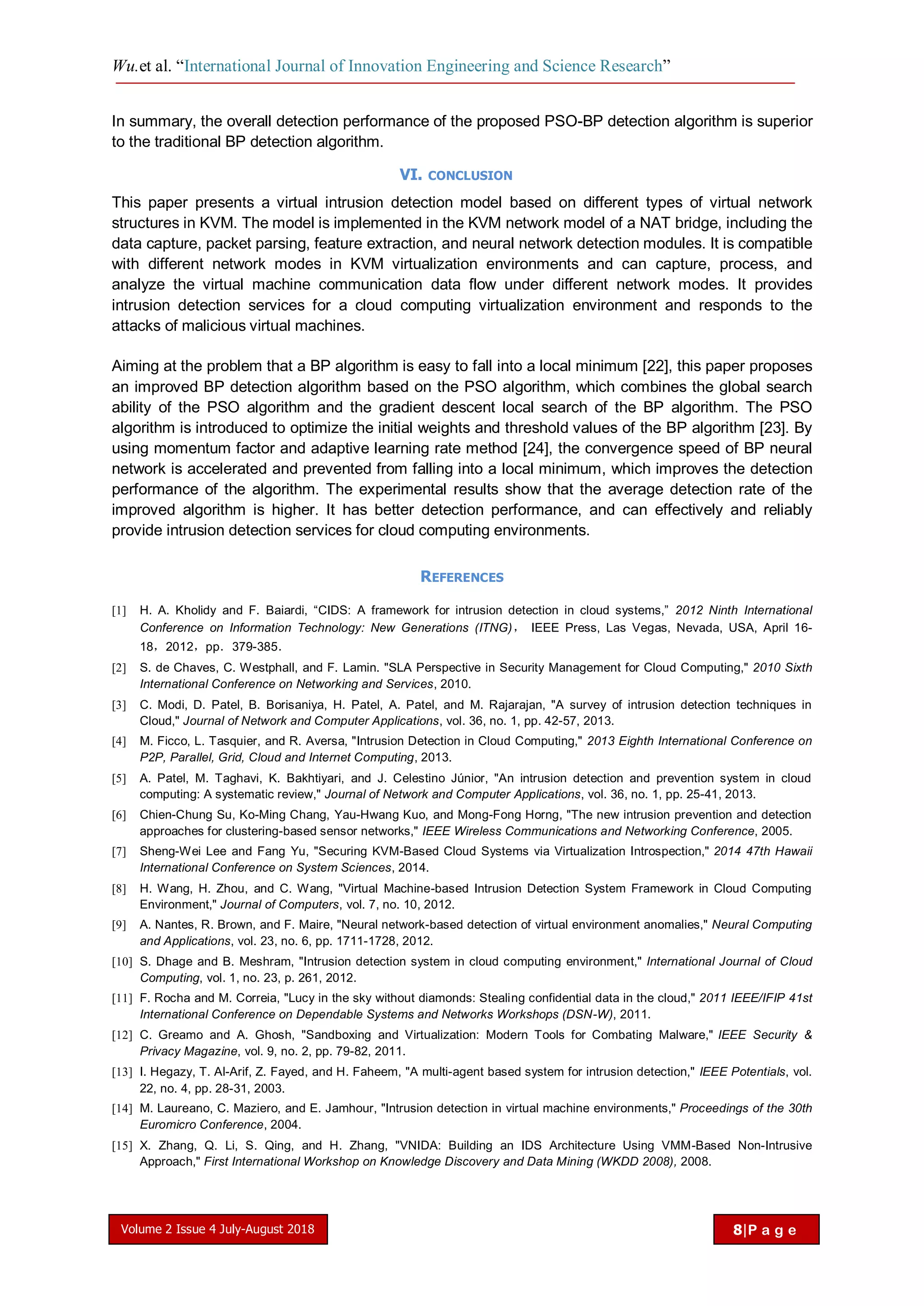 A Back Propagation Neural Network Intrusion Detection System Based On Kvm Pdf