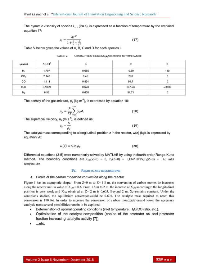 Modeling and Simulation ofa Water Gas Shift Reactor operating at a low ...