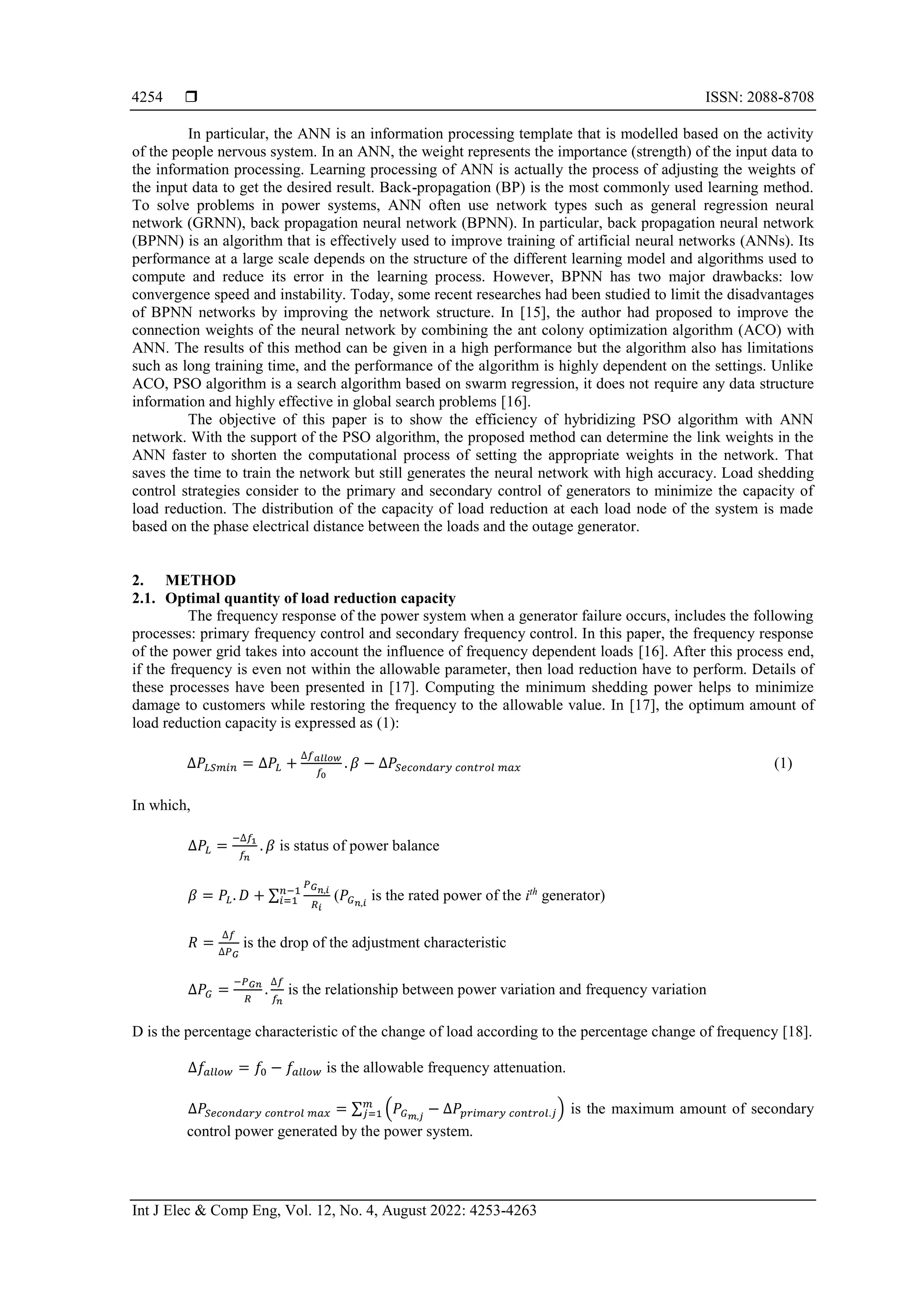 A Hybrid Approach Of Artificial Neural Network Particle Swarm Optimization Algorithm For Optimal