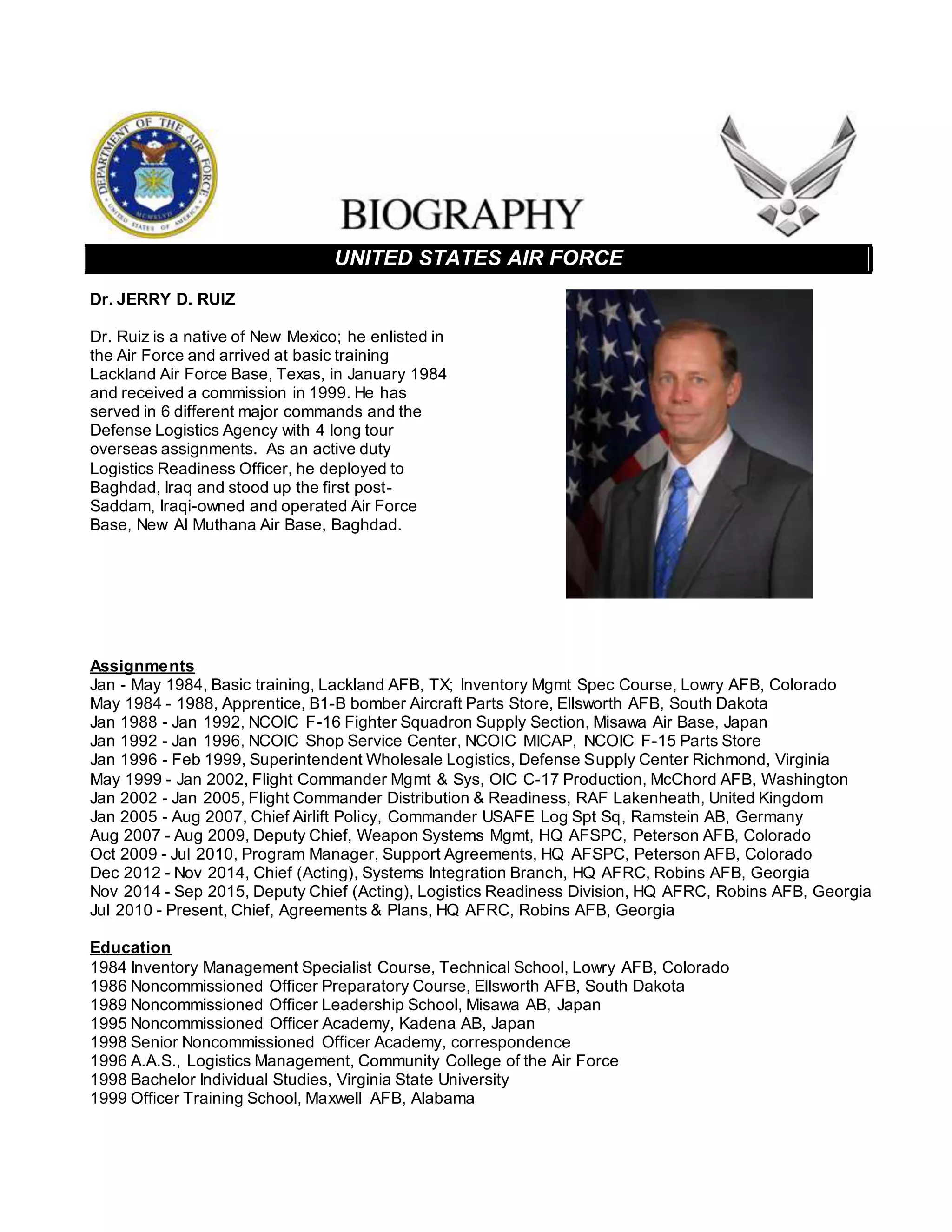 Biography - Jerry Ruiz Feb 2016 | DOCX