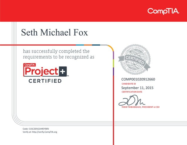 CompTIA Project+ certificate | PDF