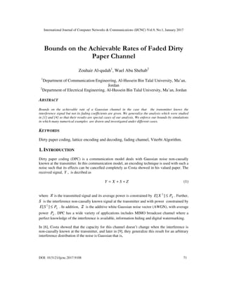 Bounds on the Achievable Rates of Faded Dirty Paper Channel | PDF
