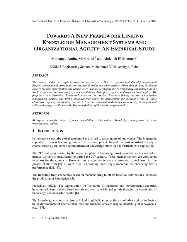 Towards a New Framework Linking Knowledge Management Systems and ...