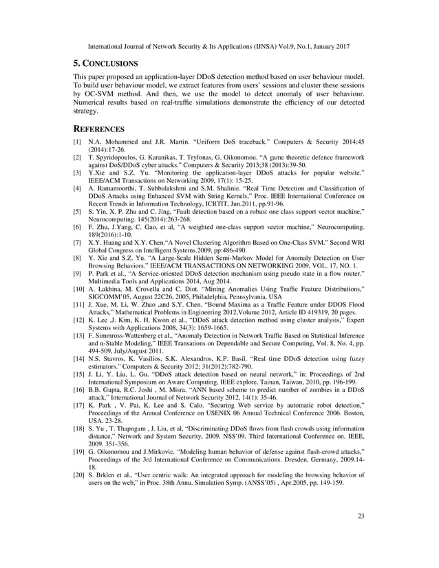 Application Layer Ddos Detection Based On A One Class Support Vector Machine Pdf