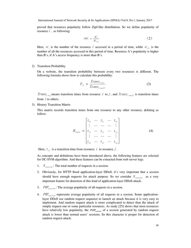 Application Layer Ddos Detection Based On A One Class Support Vector Machine Pdf