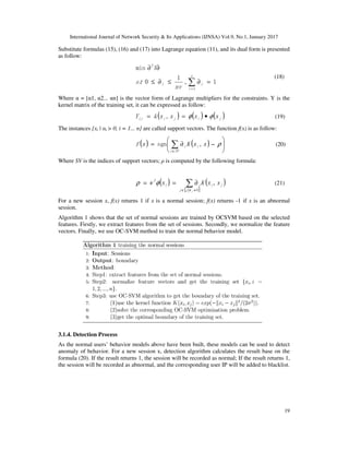 APPLICATION-LAYER DDOS DETECTION BASED ON A ONE-CLASS SUPPORT VECTOR MACHINE | PDF