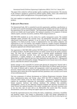 STATISTICAL ANALYSIS OF METRICS FOR SOFTWARE QUALITY IMPROVEMENT | PDF